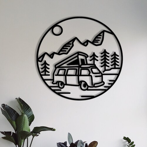 Round Large Wood Wall Decor Vanlife Art Van Life Travel - Etsy