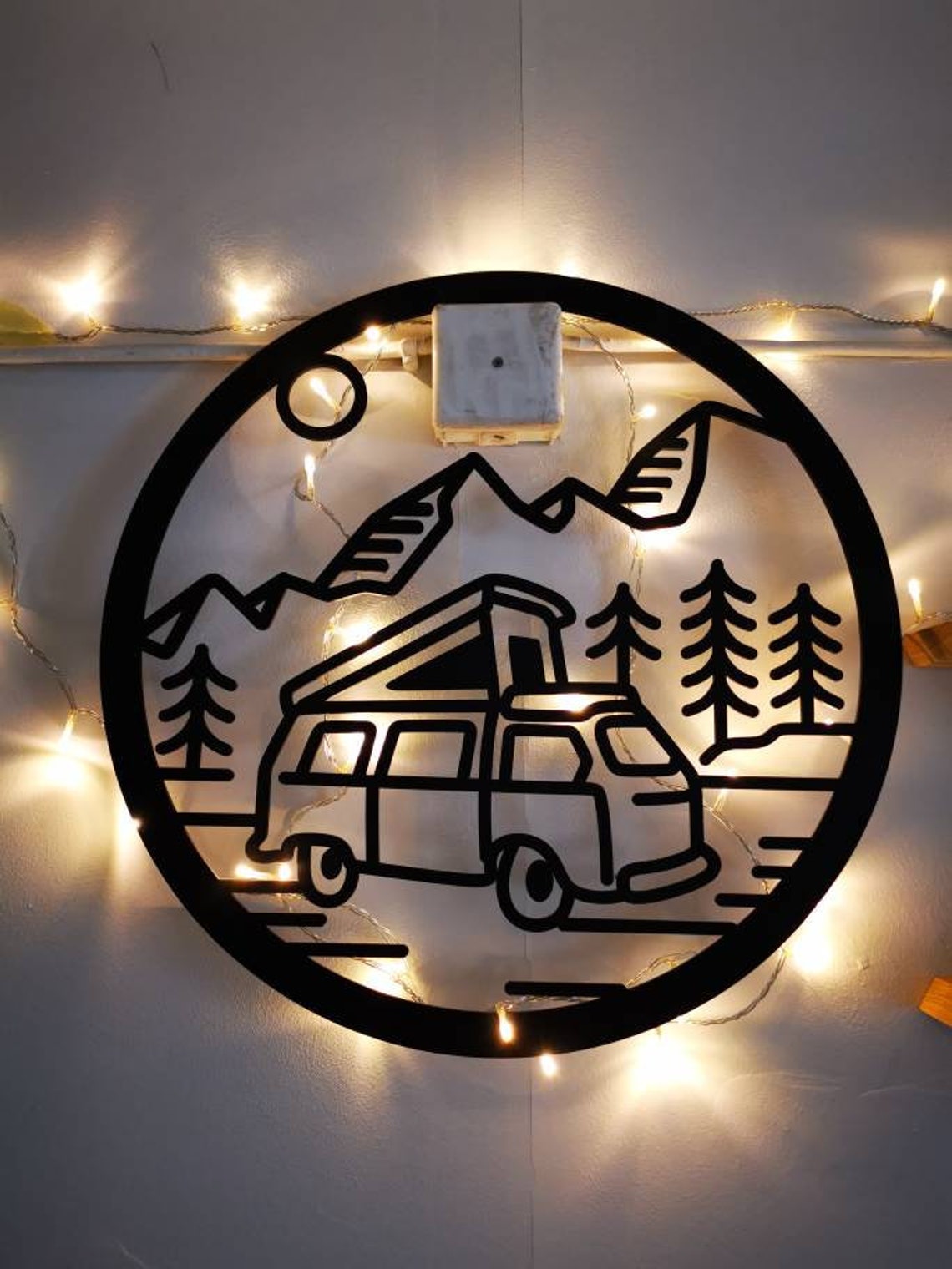 Round Large Wood Wall Decor Vanlife Art Van Life Travel - Etsy