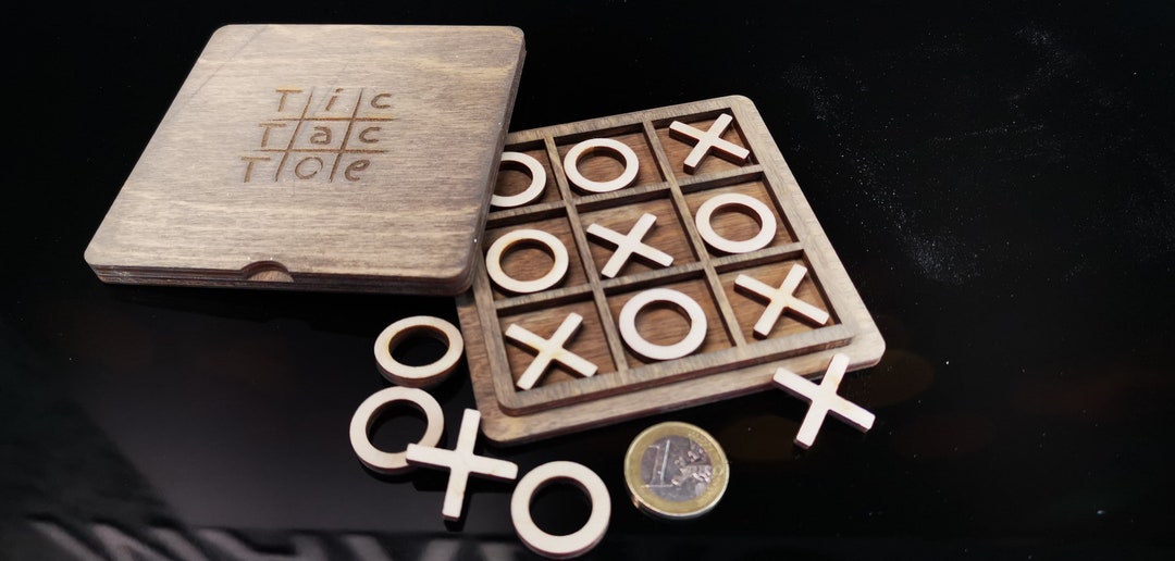 Tic Tac Toe Pocket Size Game on the Go Game Wooden Tic Tac Toe Noughts ...