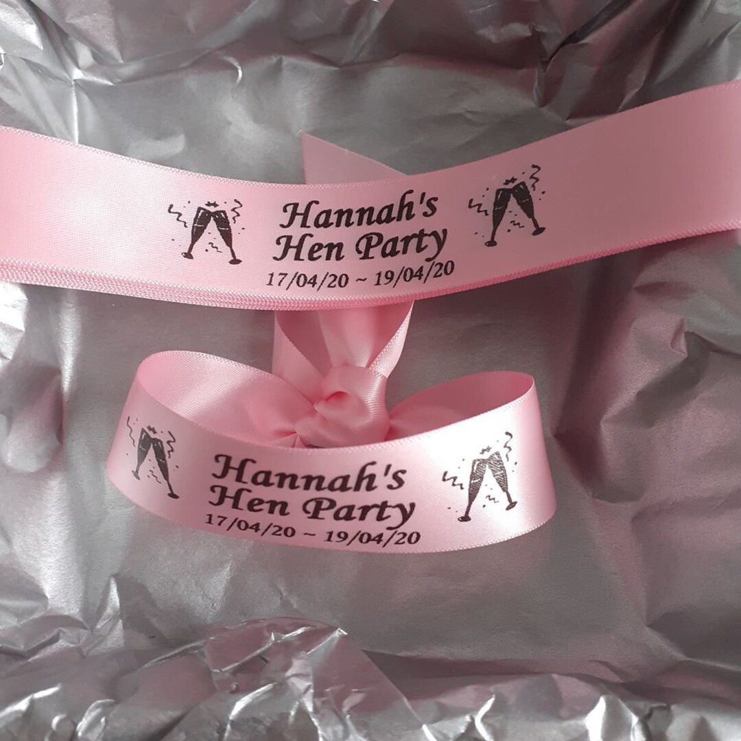 Hen Party Wristbands. Personalised 25 Mm Festival Wrist Band, Ribbon ...