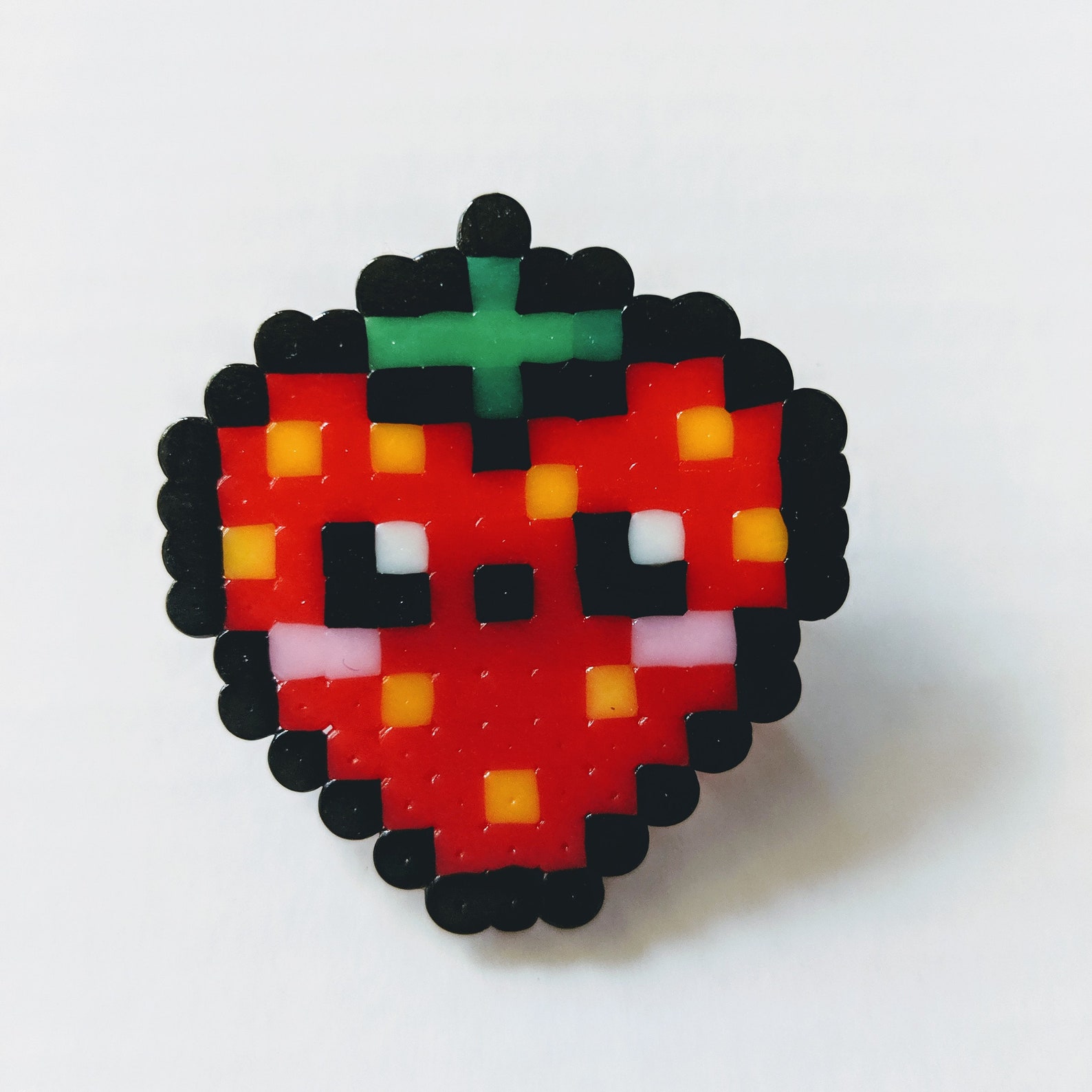 Strawberry Pixel Art Pin | Etsy