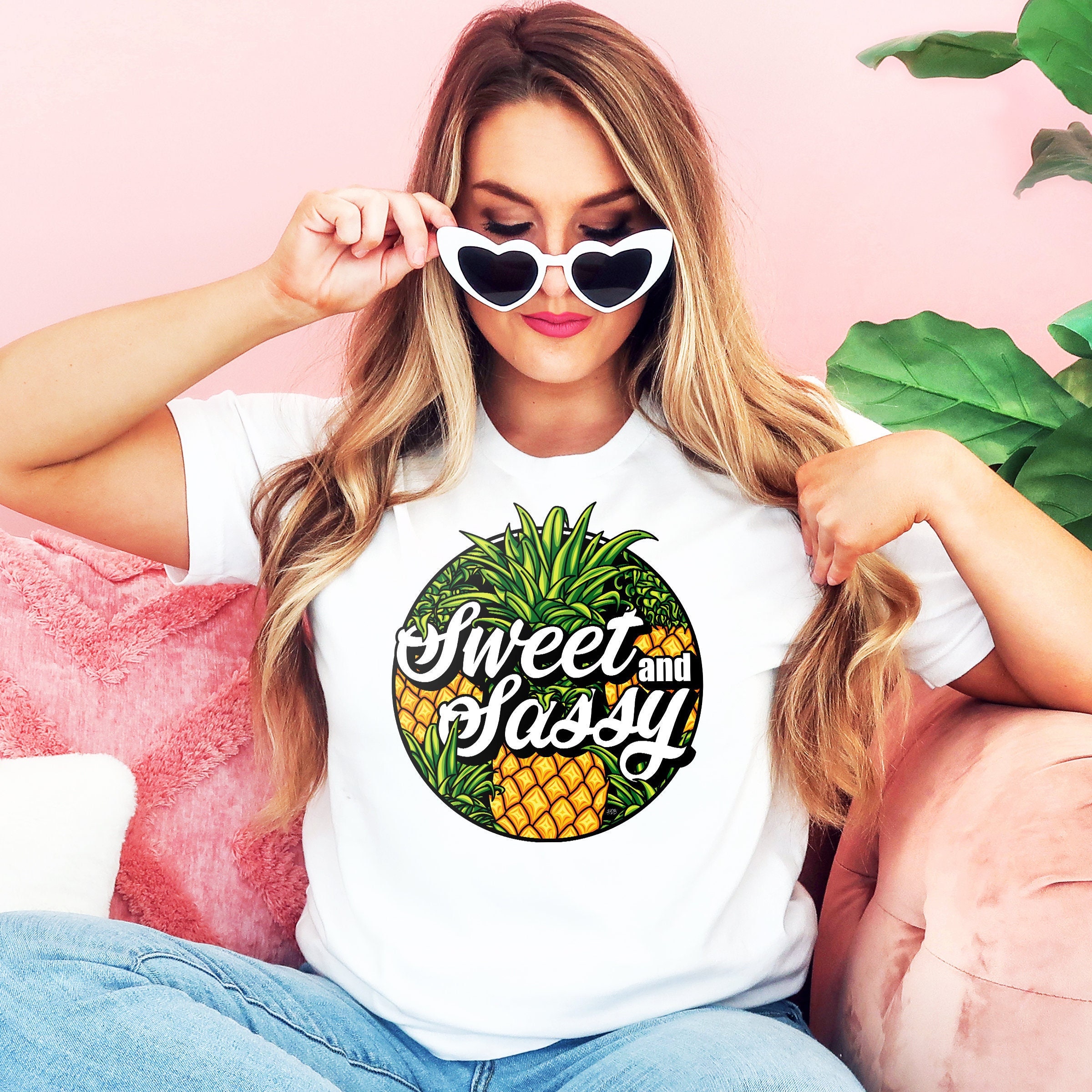Pineapple Shirt Sweet And Sassy T Shirt Pineapple Lover Etsy