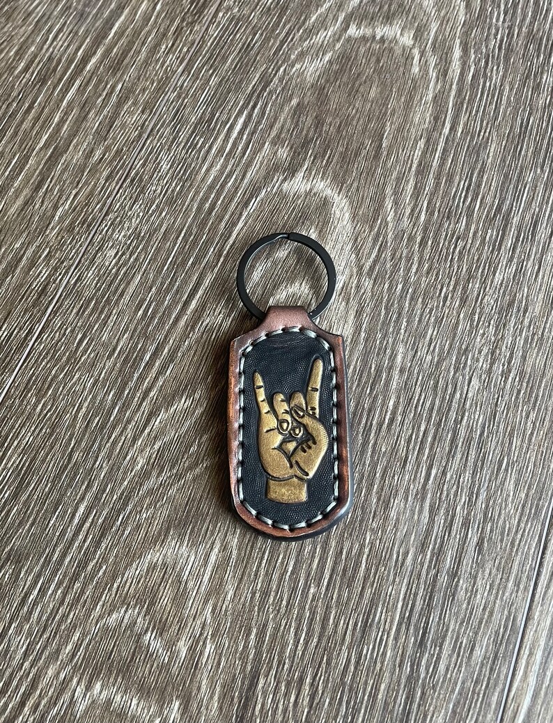 Dog Eat Dog Double-sided Leather Keychain - Etsy