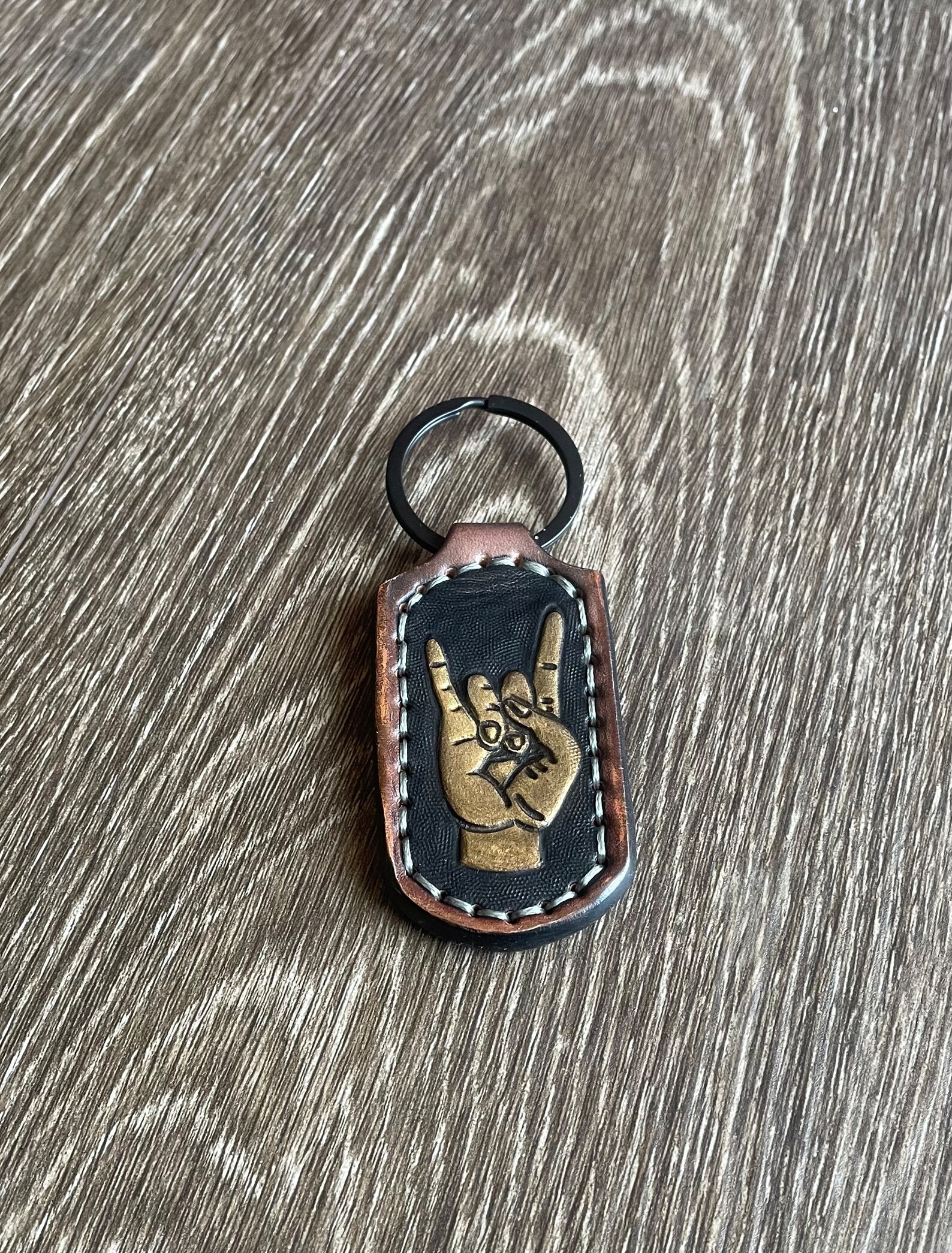 Dog Eat Dog Double-sided Leather Keychain - Etsy