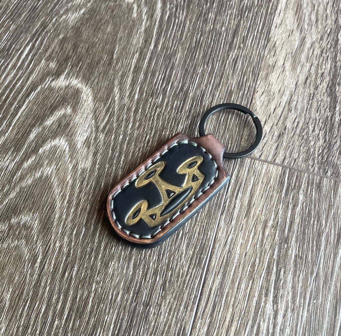 Dog Eat Dog Double-sided Leather Keychain - Etsy