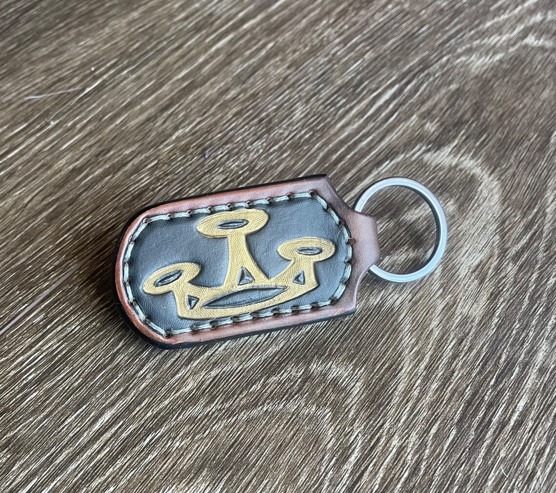 Dog Eat Dog Double-sided Leather Keychain - Etsy