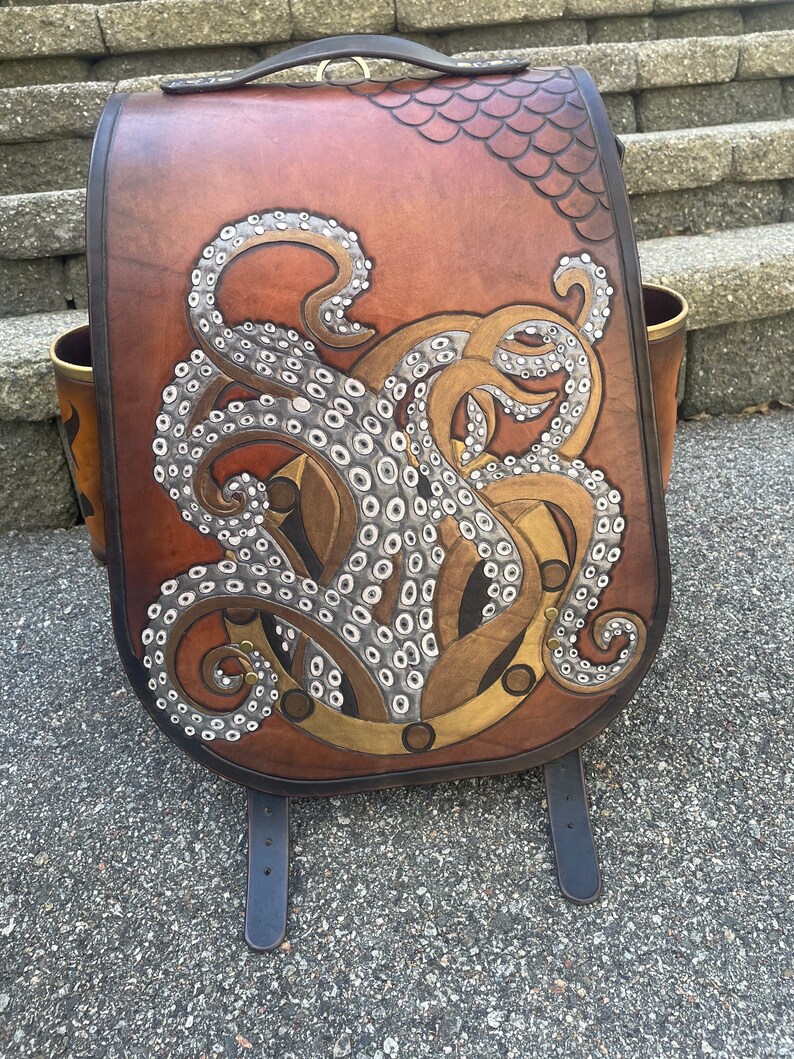 Leather Kraken, Entirely Handcrafted, Nautically Themed Backpack - Etsy