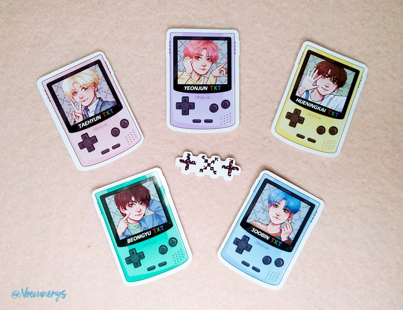 TXT Blue Hour Retro Game Sticker Set | Etsy