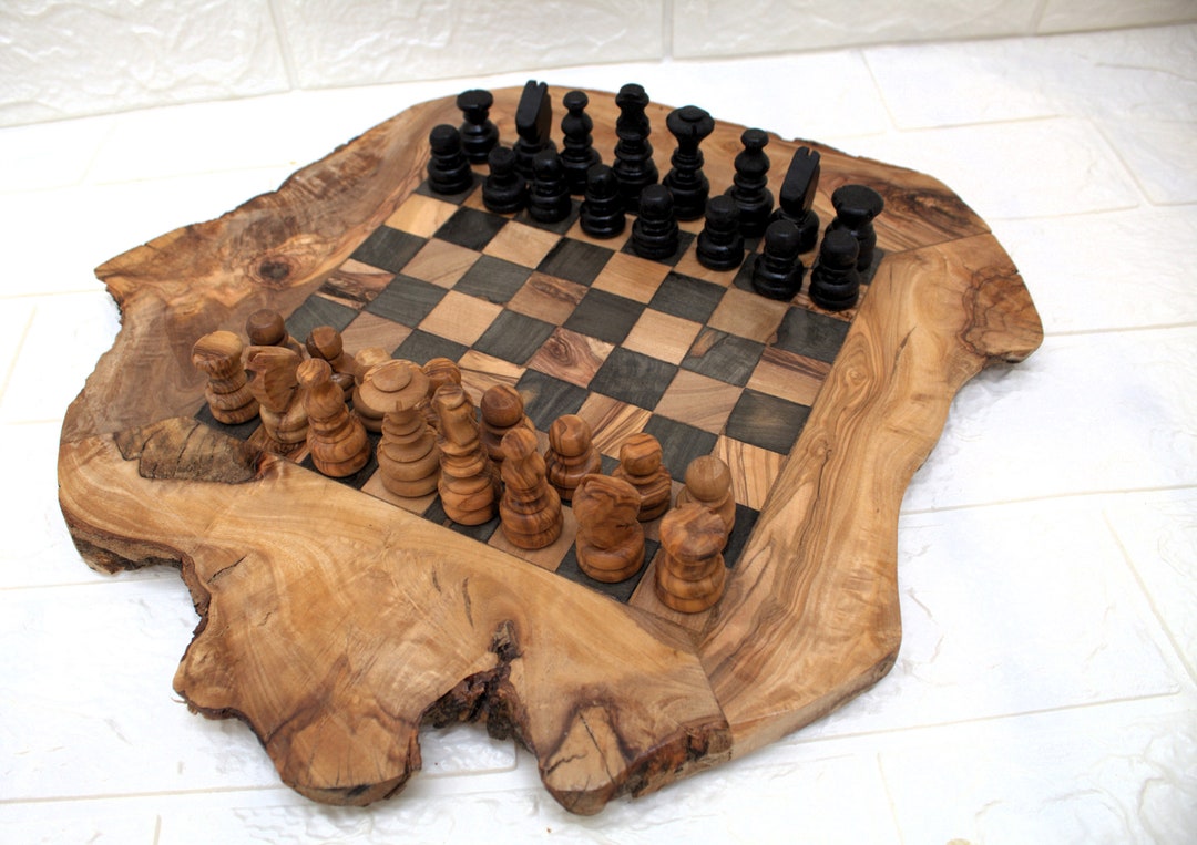 Rustic Chess Sets in Olive Wood: an Original Gift for - Etsy