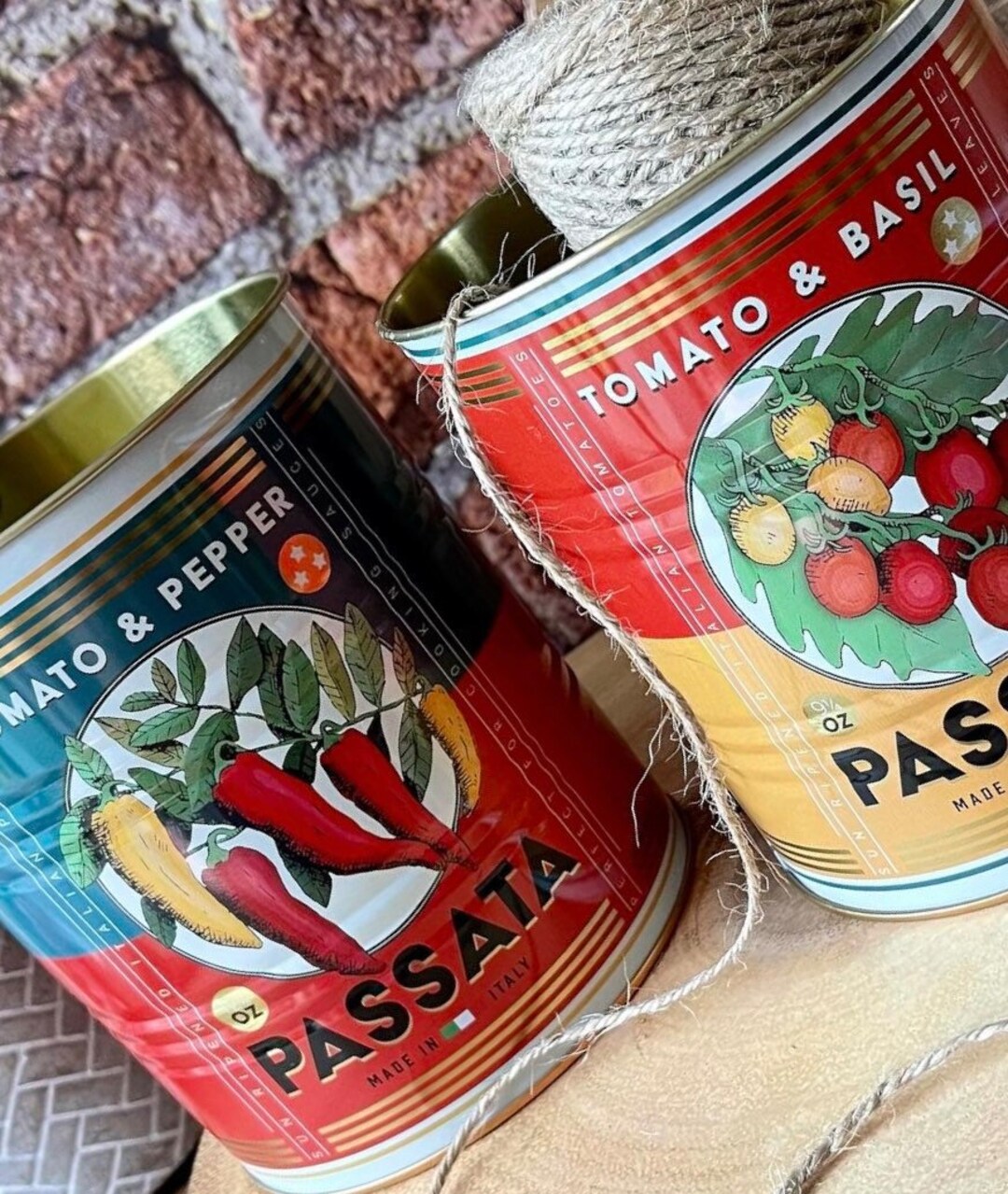 Passata / Chilli Kitchen Storage Tins / Pair/ Italian Styling - Etsy