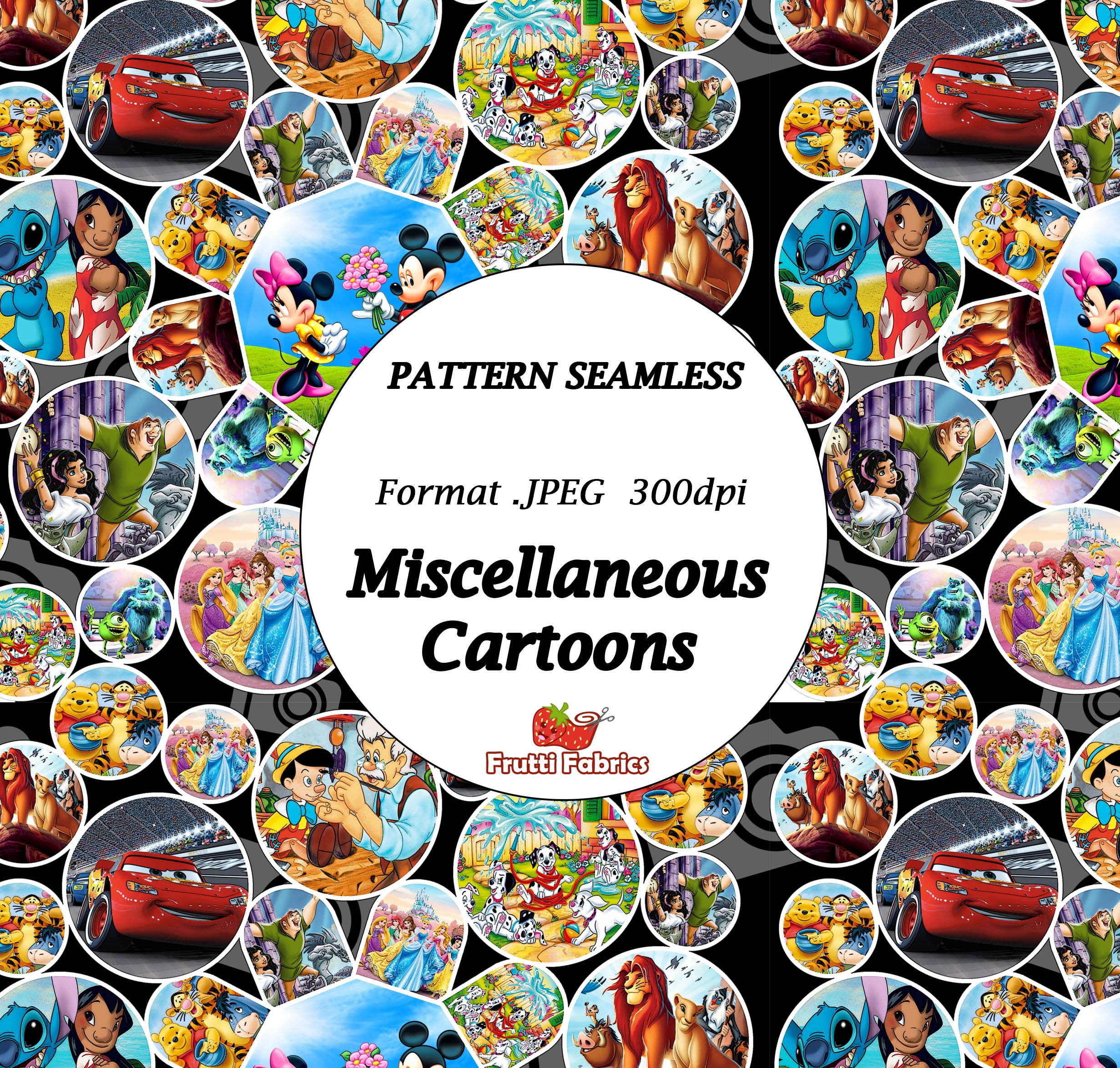 Miscellaneous Cartoons Cartoons Digital Paper Custom Fabric - Etsy ...