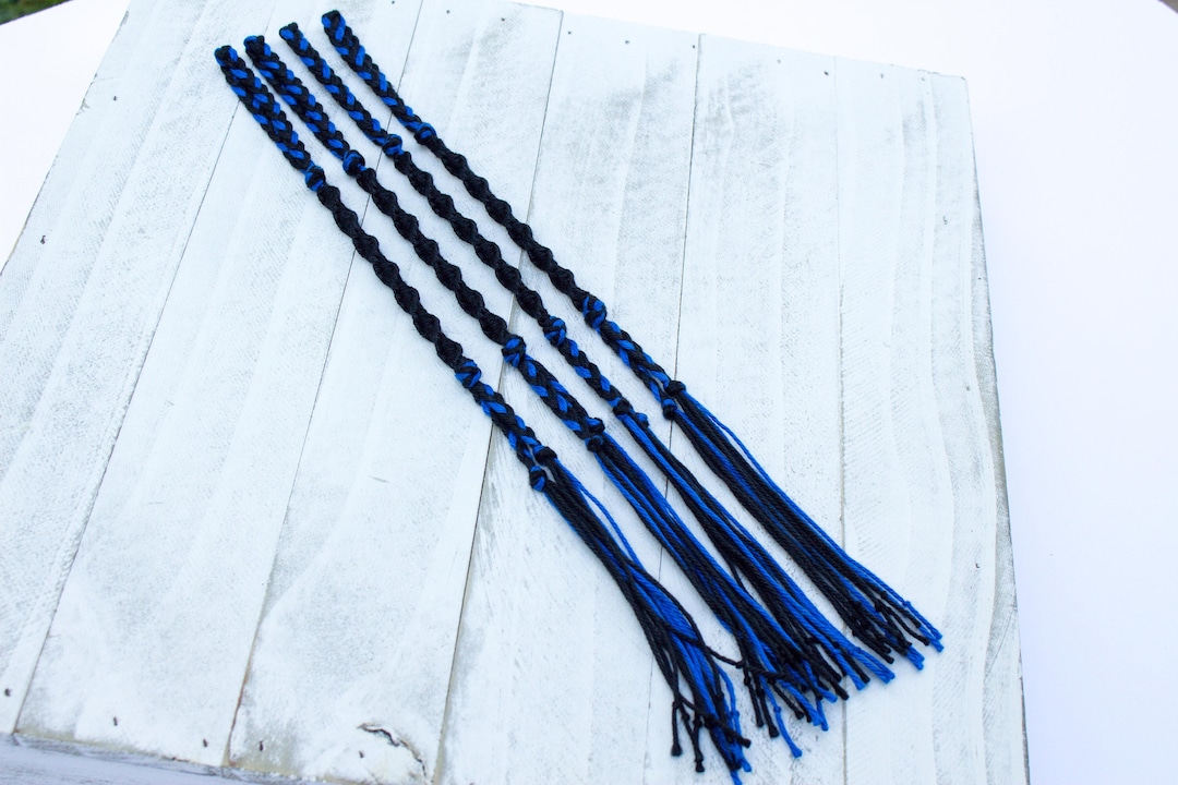 Black and Blue Tzitzits, 100% Cotton Long Tzitziyot, Hebrew Tassels ...