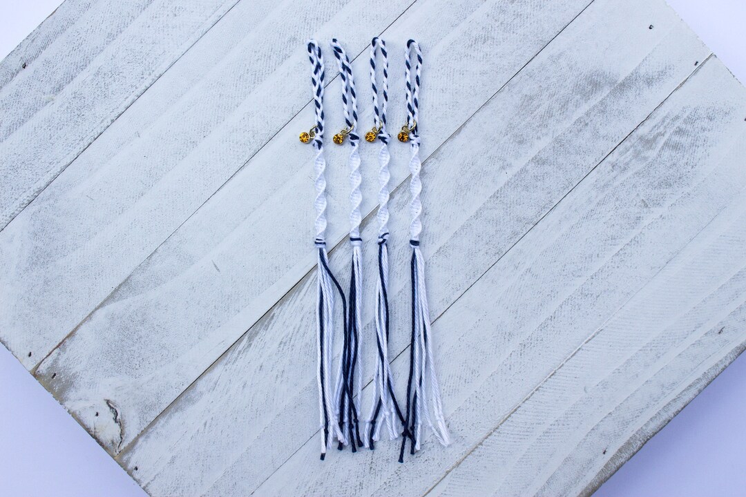 Small Tzitzits, 5 100% Cotton Handmade Beaded Tzitziyot, White, Dark ...