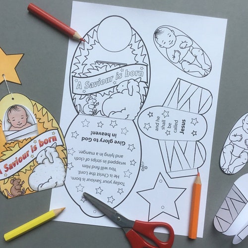 Printable 3D Nativity Colouring Christmas Craft Activity - Etsy