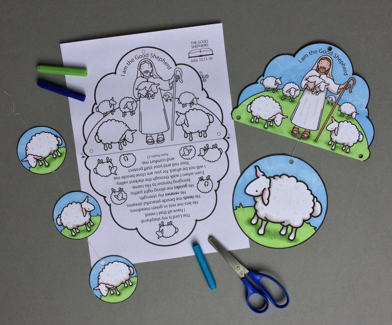 The Good Shepherd Colour in Mobile With Colouring Page Based on the ...
