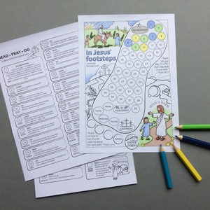 Lent Calendar, in Jesus' Footsteps, With a Daily Activity to Read, Pray ...