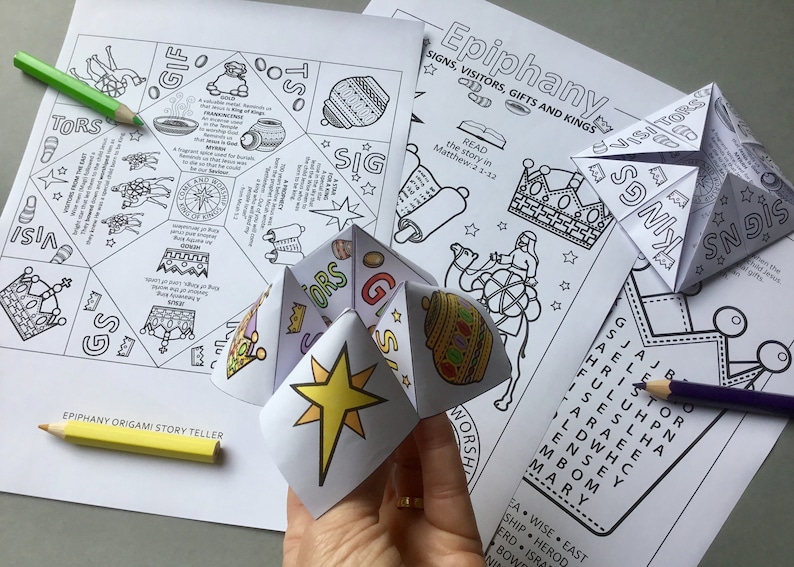 Epiphany Origami Story Teller With Colouring Page and Word - Etsy UK