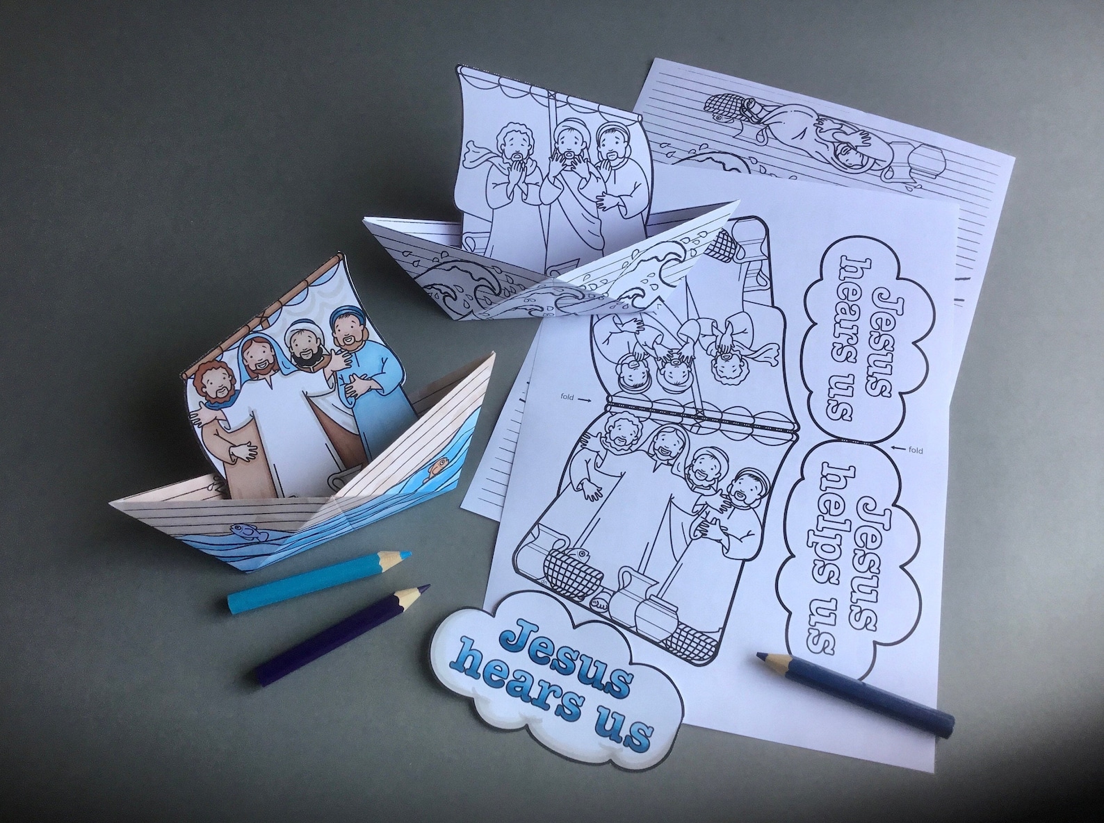 Jesus Calms the Storm Two Folded Paper Boats / Mobile and | Etsy