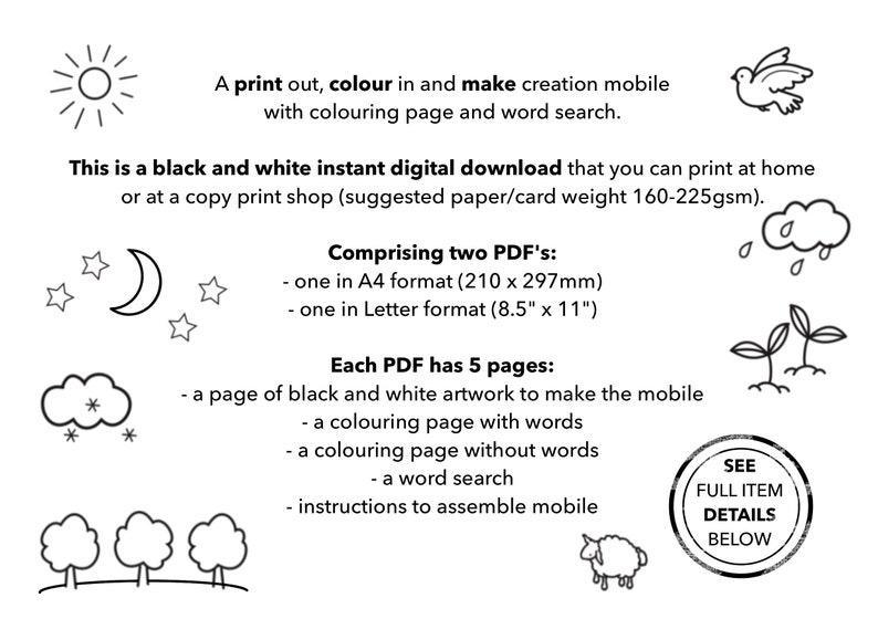 God's Creation Activity Pages Based on Genesis 1. Make a Mobile Craft ...
