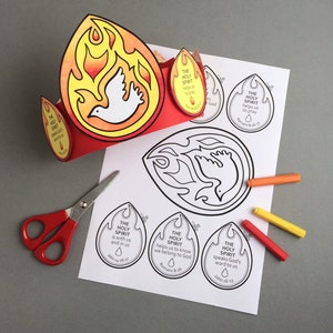 Pentecost Holy Spirit Colour in and Make Mobile and Headband With ...
