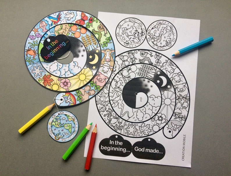 God's Creation Activity Pages Based on Genesis 1. Make a Mobile Craft ...