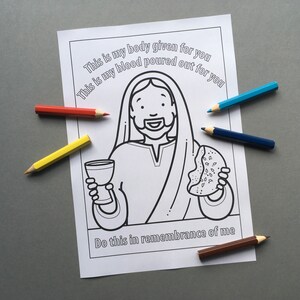 The Last Supper Holy Communion Colour in Story Wheel With Colouring ...