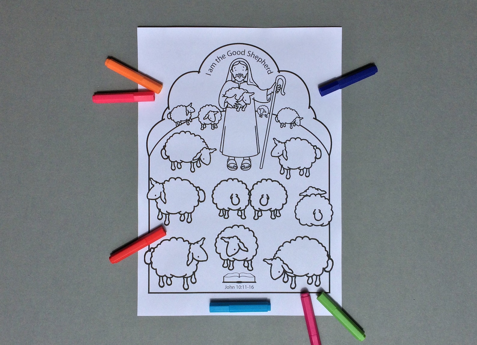 The Good Shepherd Colour in Mobile With Colouring Page Based on the ...
