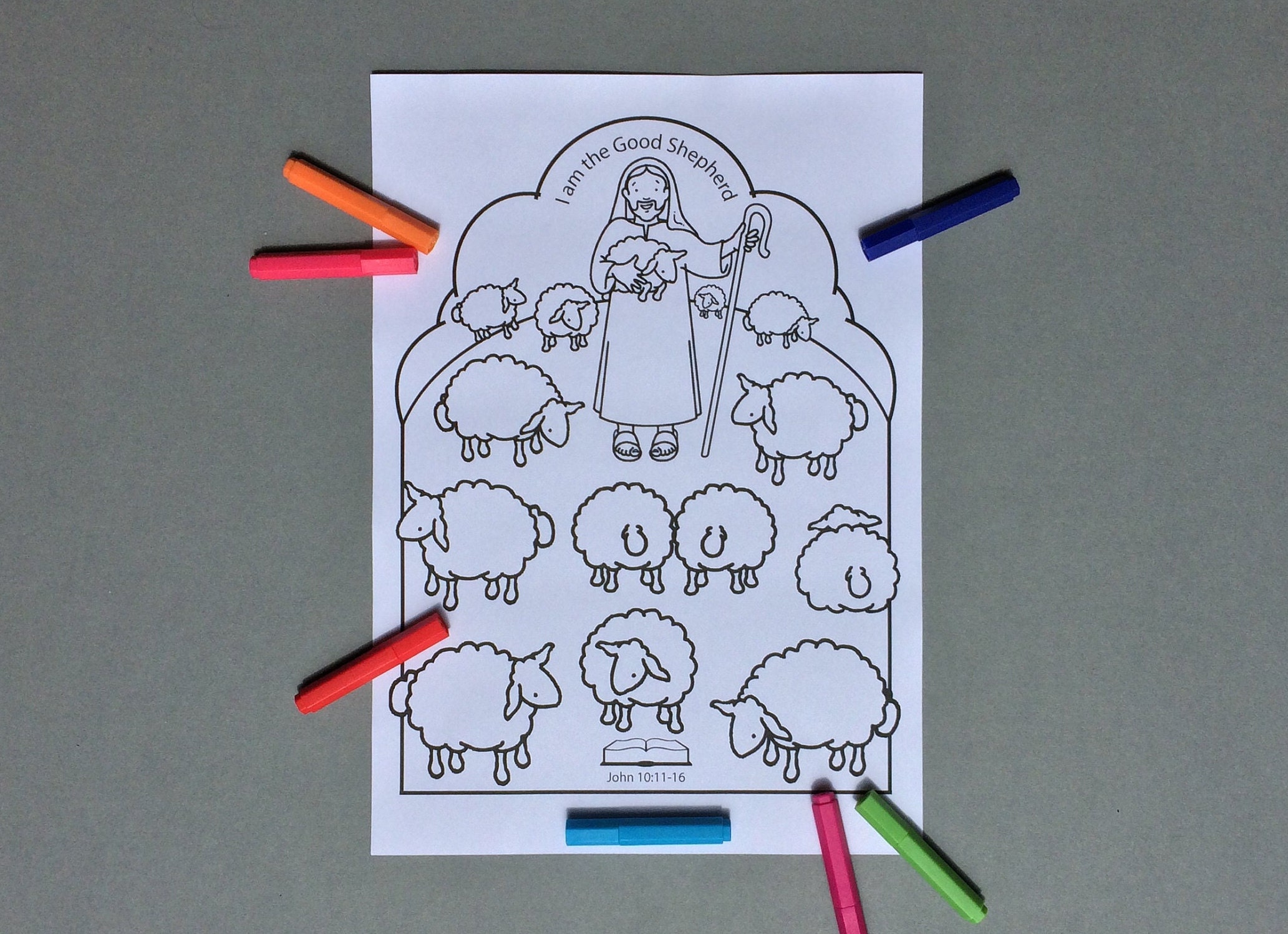 The Good Shepherd Colour in Mobile With Colouring Page Based on the ...