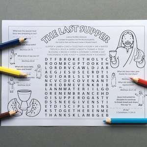 The Last Supper Holy Communion Colour in Story Wheel With Colouring ...