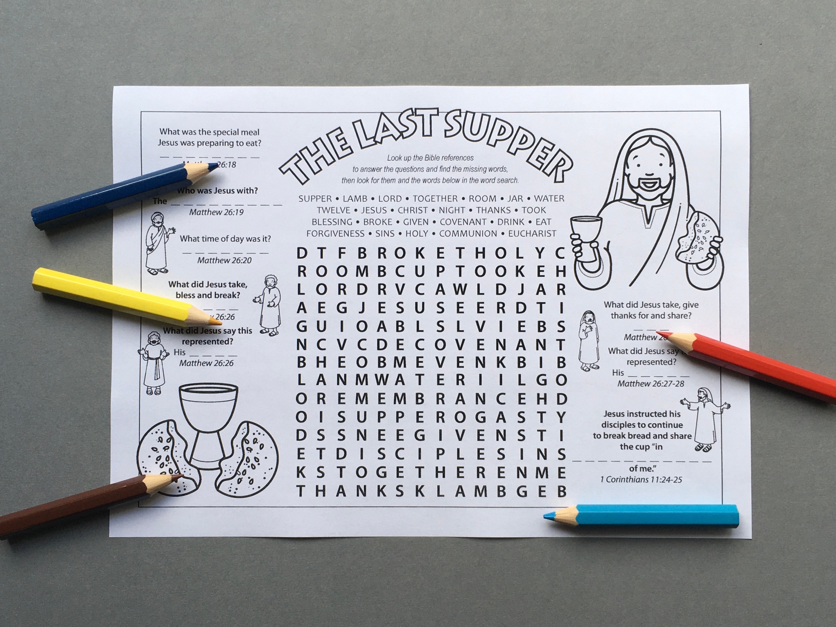 Last Supper Word Search