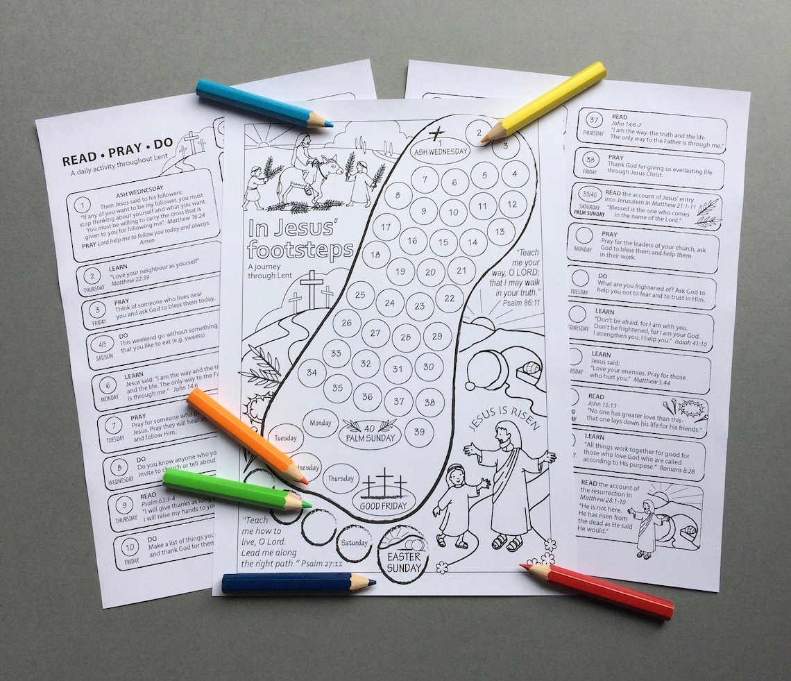 Lent Calendar in Jesus' Footsteps With a Daily - Etsy UK