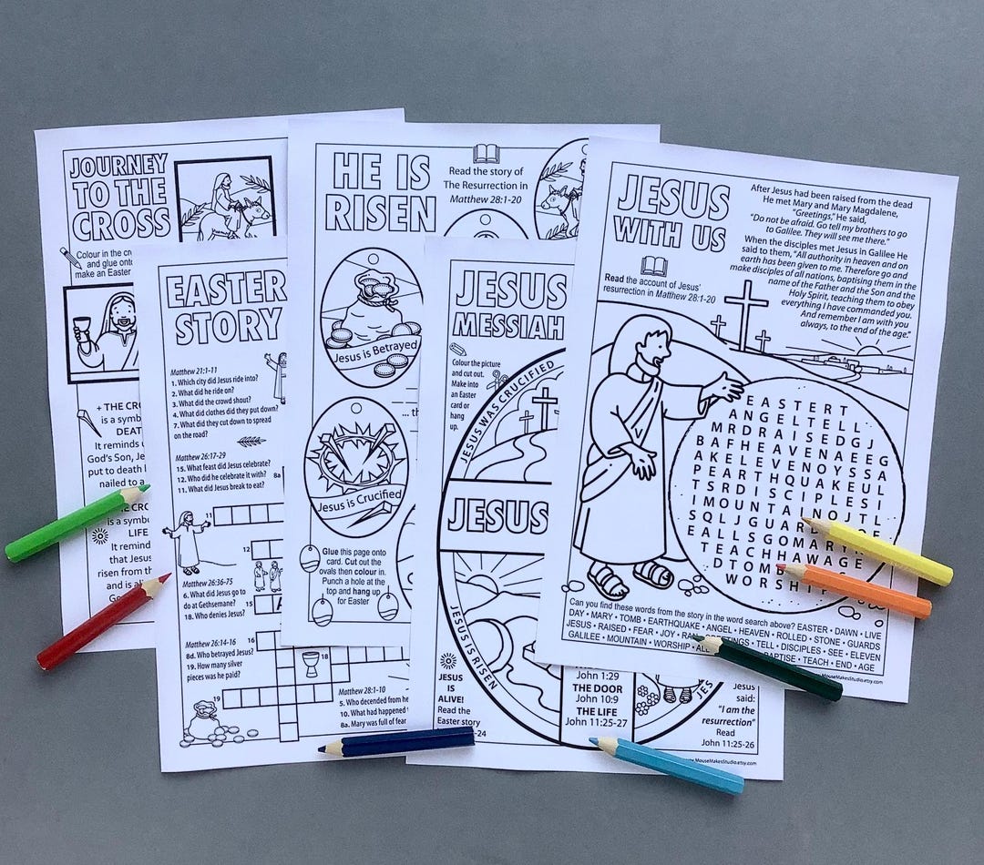 Easter Colouring, Puzzle and Activity Pages - Etsy