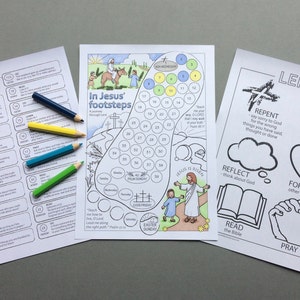 Lent Calendar, in Jesus' Footsteps, With a Daily Activity to Read, Pray ...