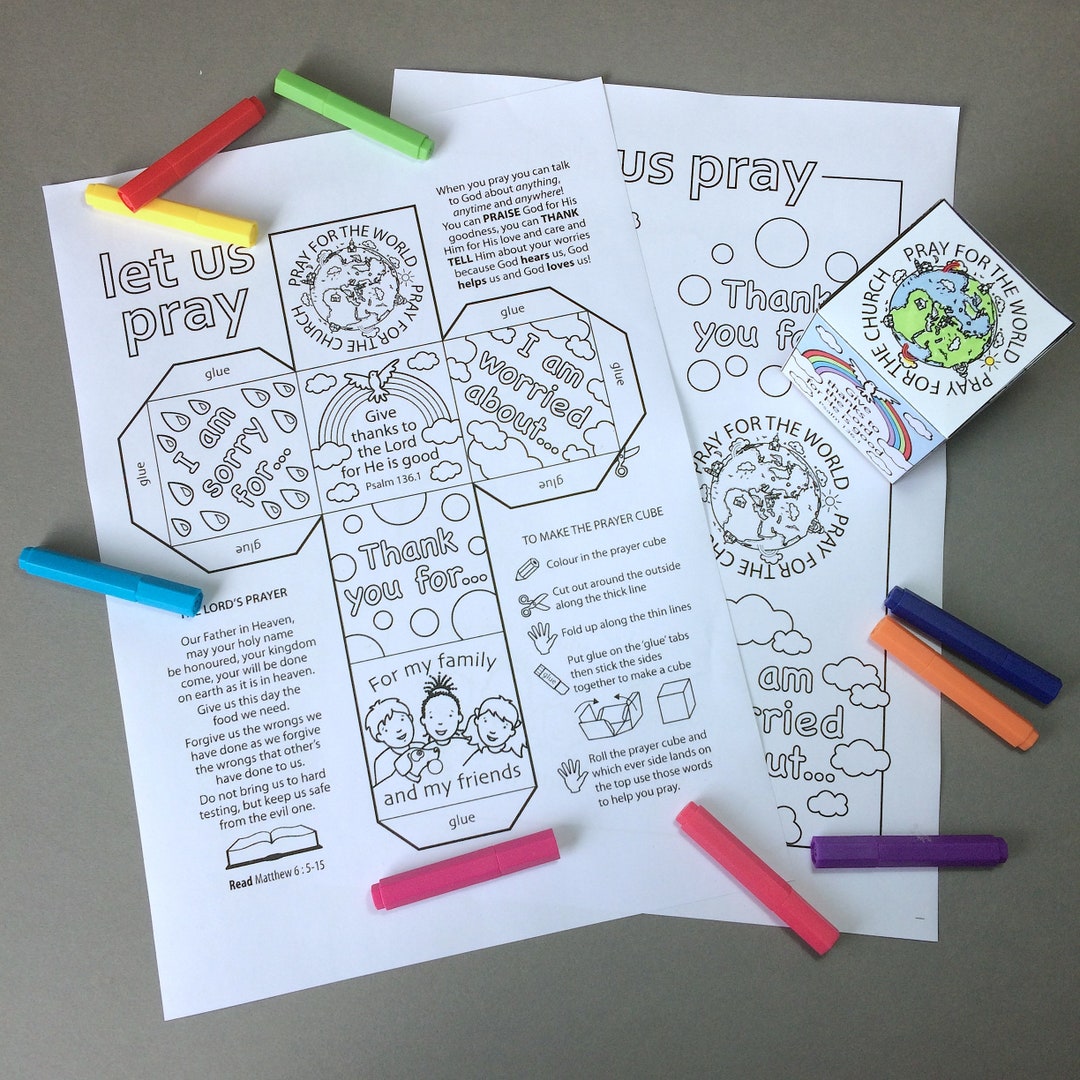 Prayer Cube Printable Colour and Make With Colouring Page - Etsy
