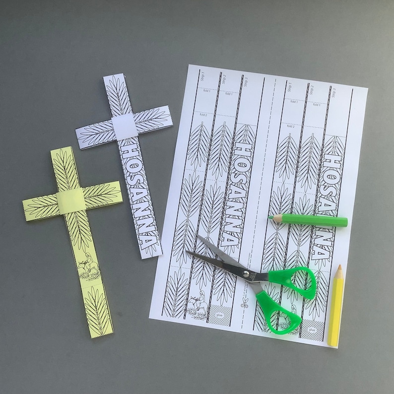 Easter Palm Sunday Folding Palm Cross Craft Activity With Palm Branch ...
