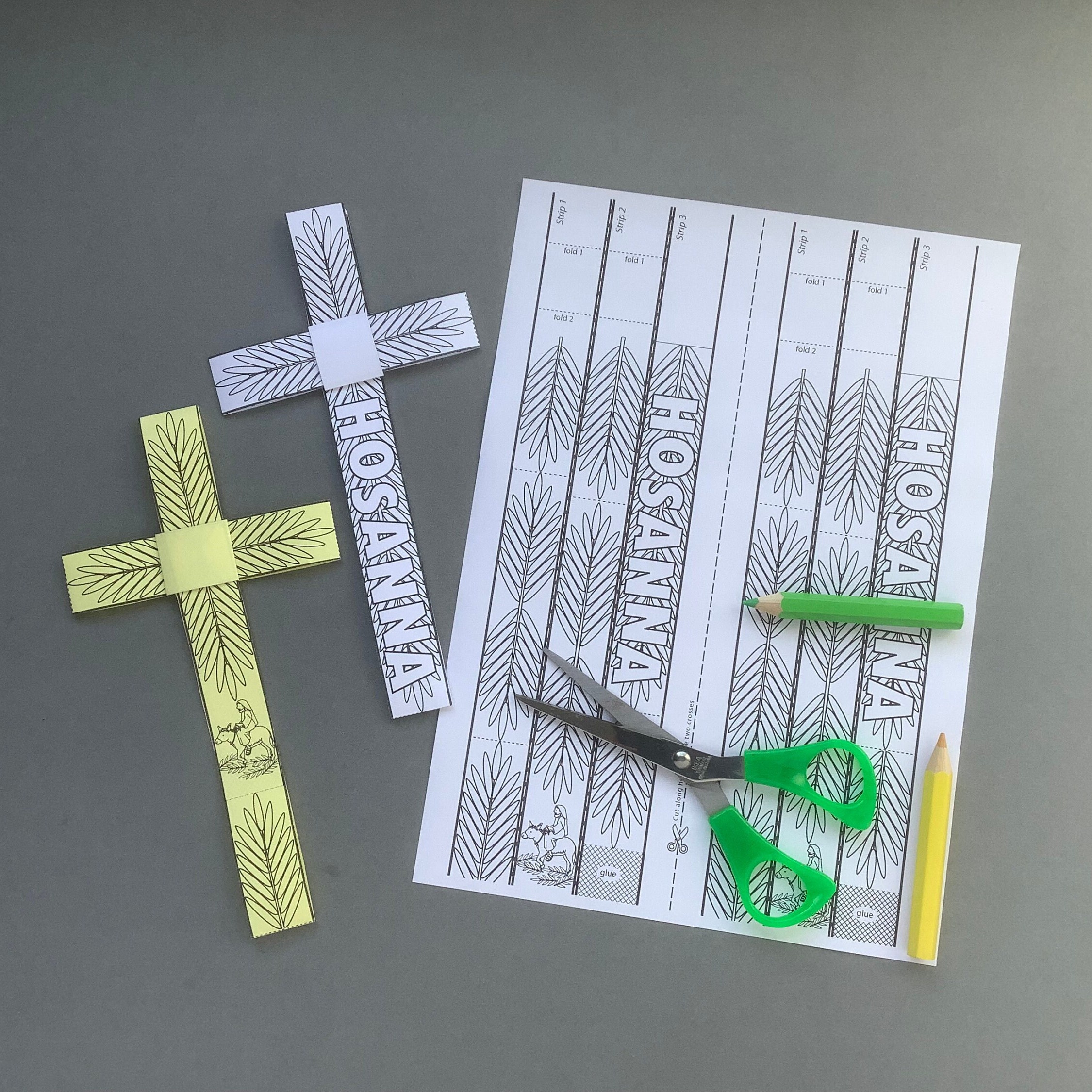 Easter Palm Sunday Folding Palm Cross Craft Activity With Palm Branch ...