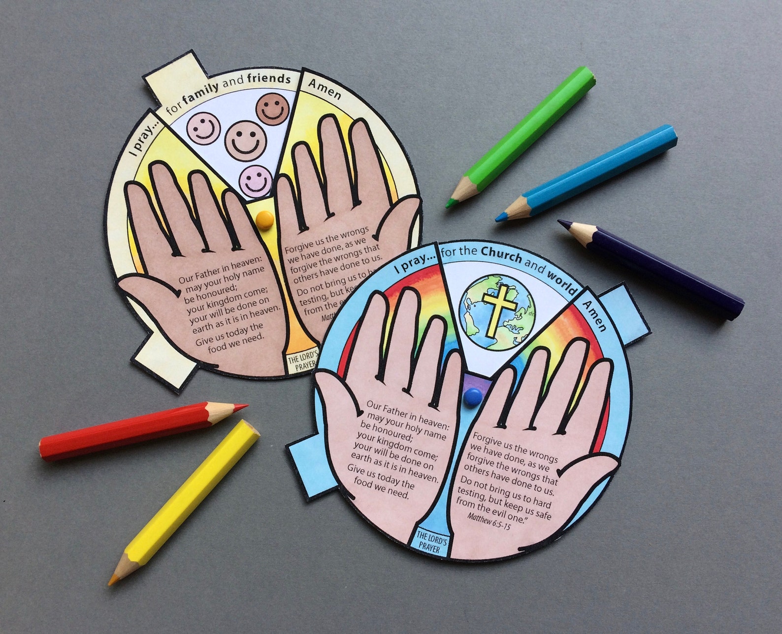 How to Pray Prayer Wheel With Bookmarks and Puzzle Page in Black and ...