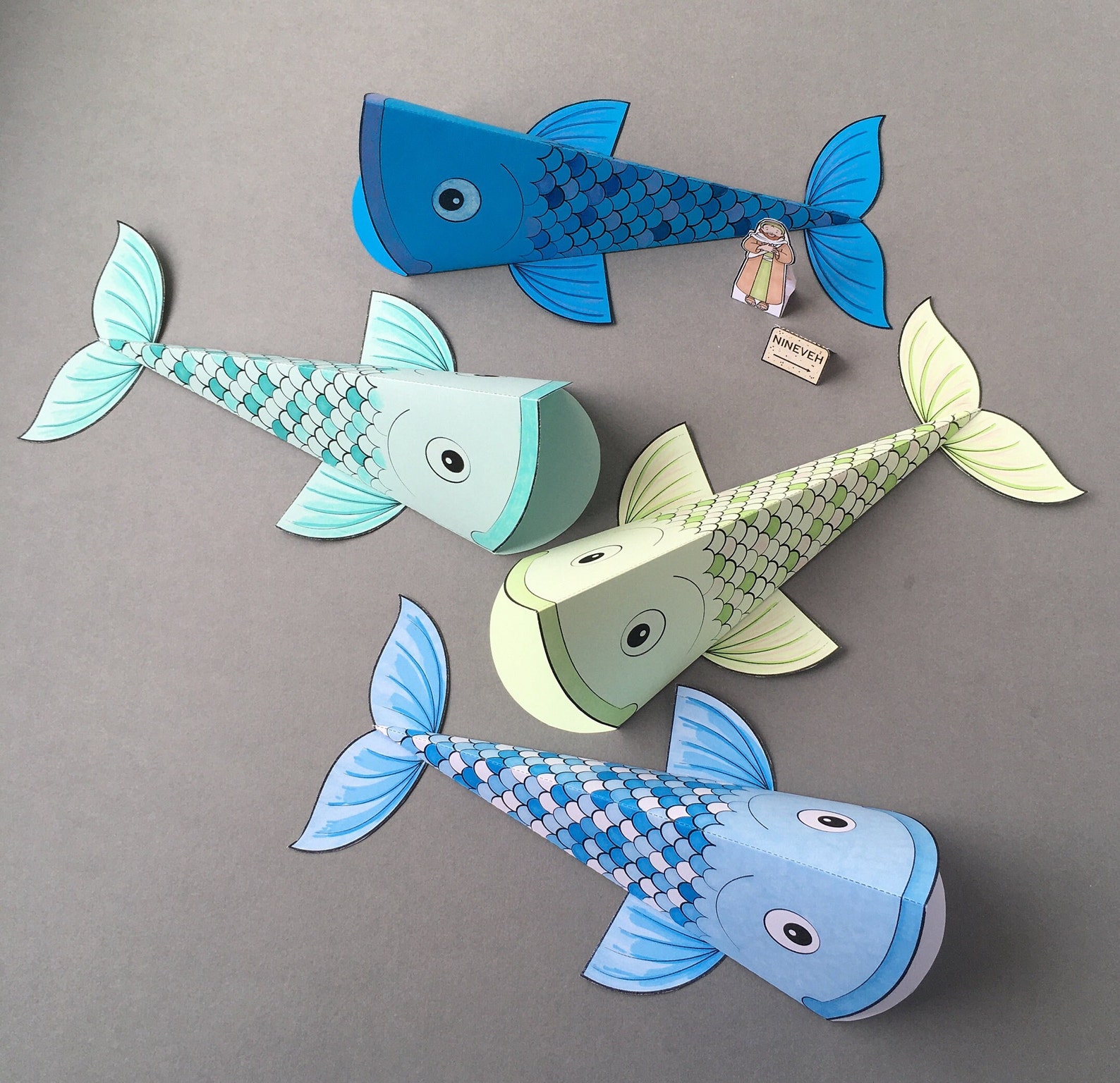 Jonah and the Big Fish Activity Craft Page With Colouring Page and Word ...