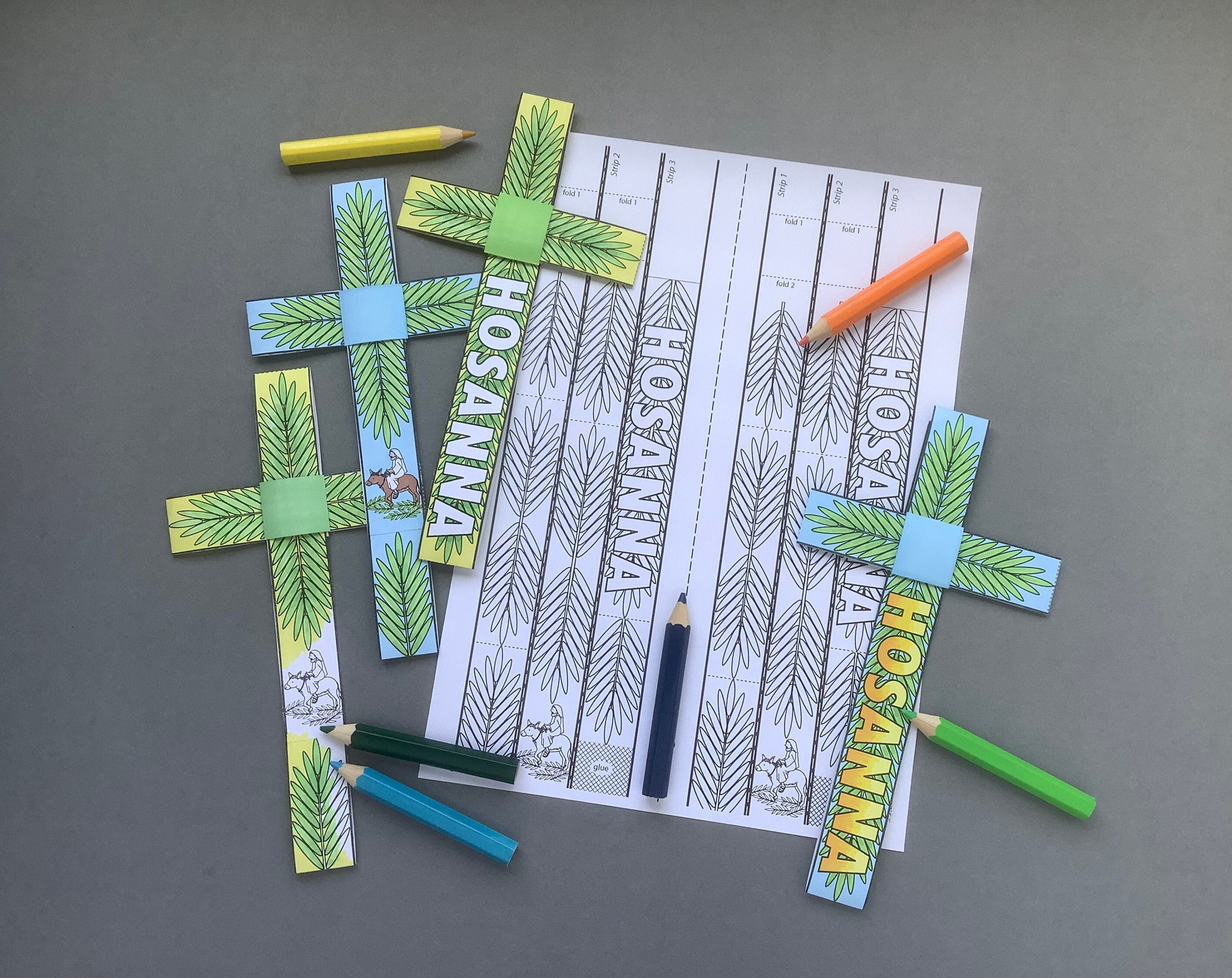 Easter Palm Sunday Folding Palm Cross Craft Activity With Palm Branch ...