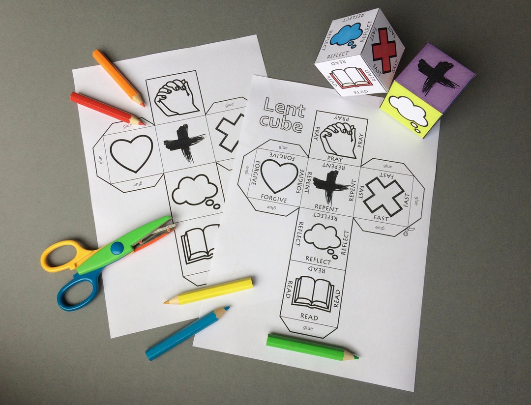 Lent Cube With Bible Reading Plan and Lent Activity Ideas. Print ...