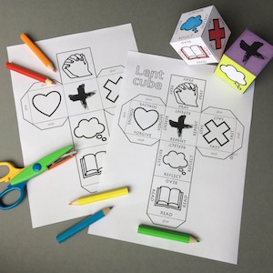 Lent Cube With Bible Reading Plan and Lent Activity Ideas. Print ...