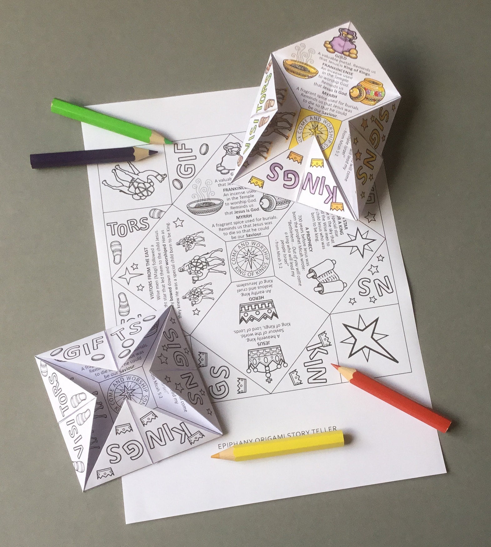 Epiphany Origami Story Teller With Colouring Page and Word Search ...