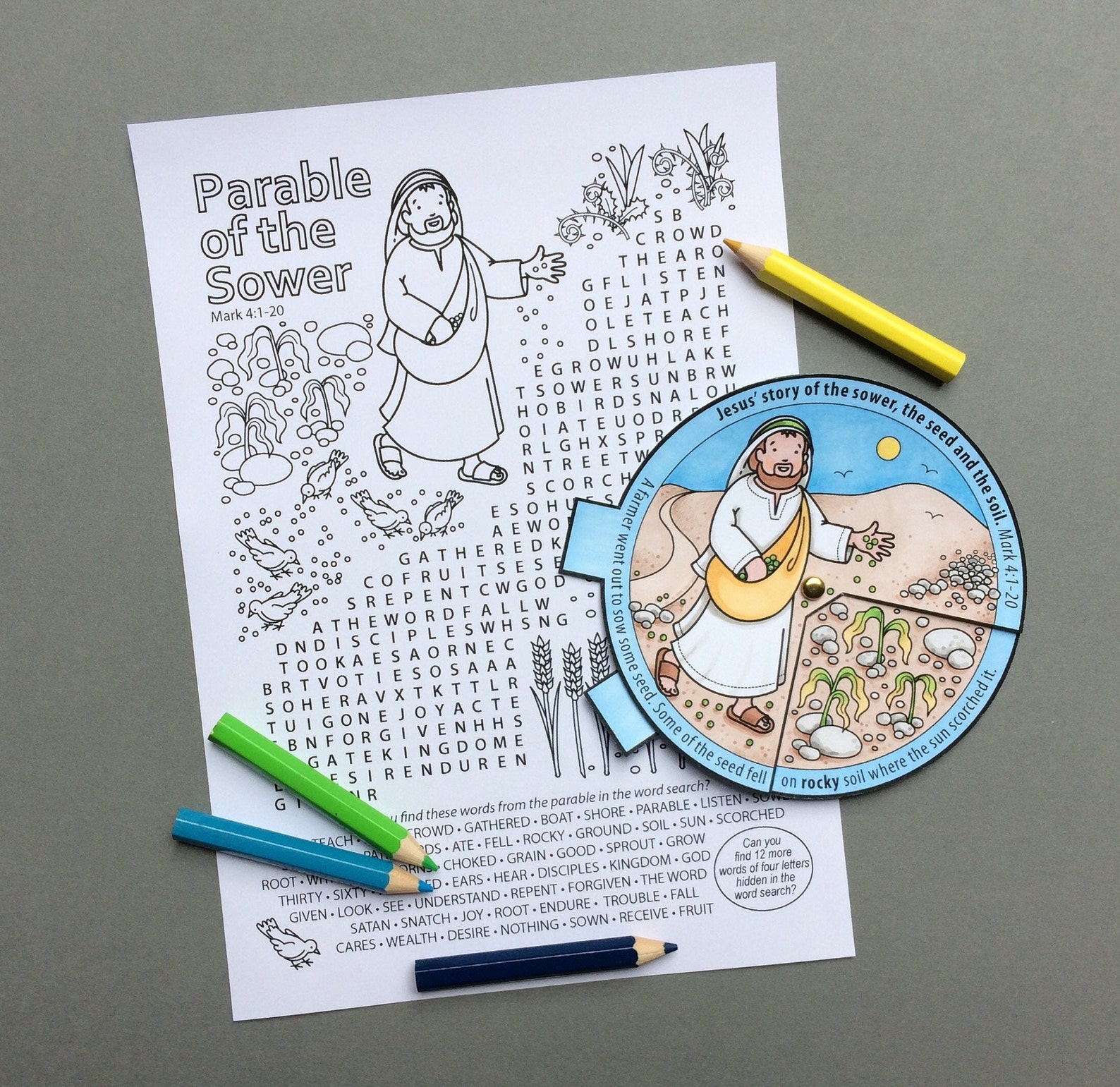 The Parable of the Sower and the Soils Colour in Story Wheel - Etsy ...