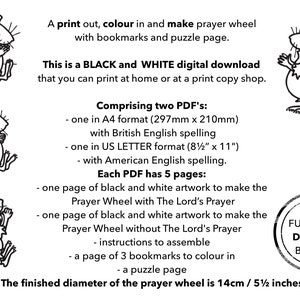 How to Pray Prayer Wheel With Bookmarks and Puzzle Page in Black and ...