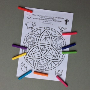 The Holy Trinity Activity Colouring Pages and Word Search. - Etsy