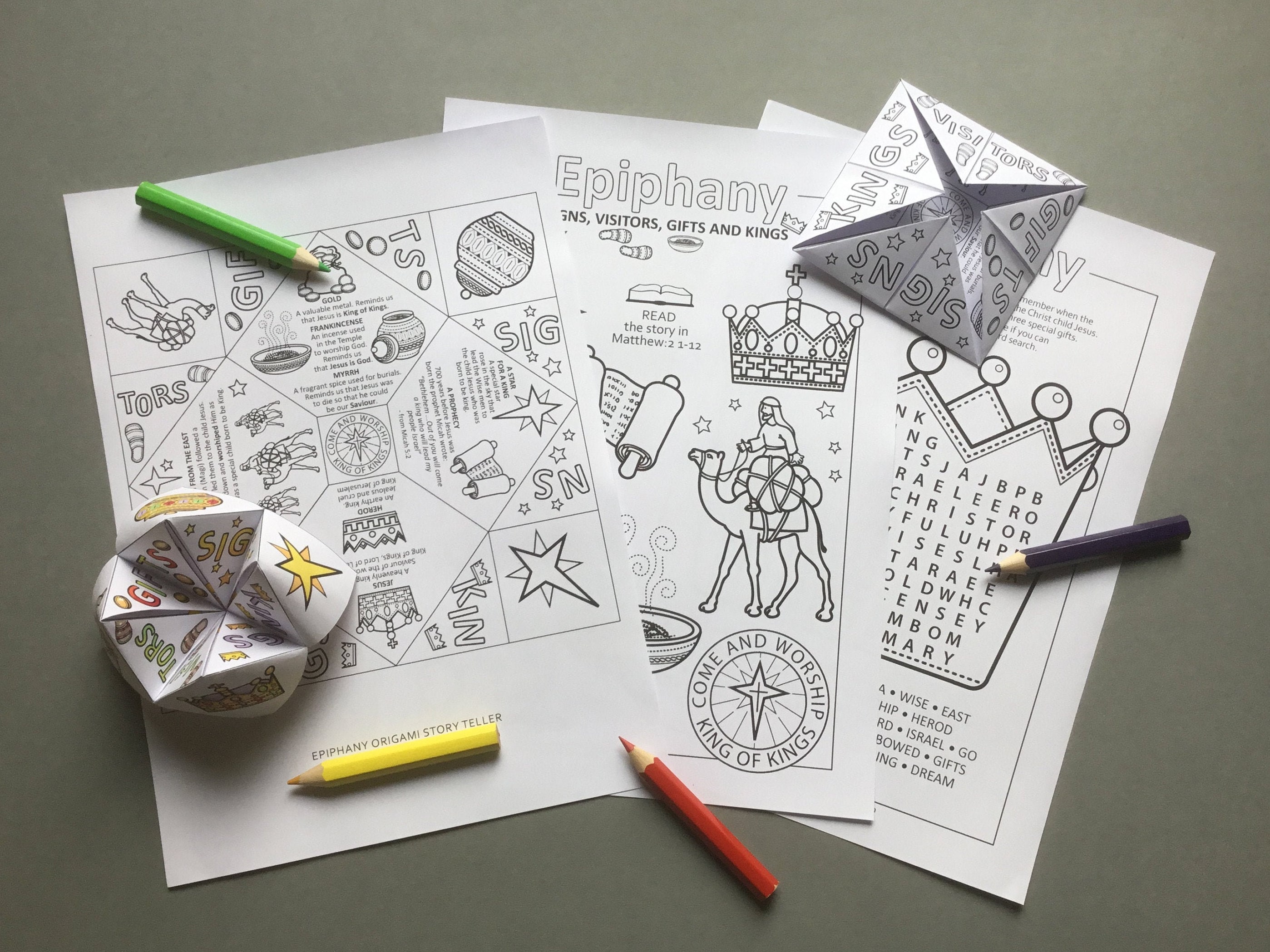 Epiphany Origami Story Teller With Colouring Page and Word Search ...