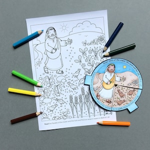 The Parable of the Sower and the Soils Colour in Story Wheel, Colouring ...