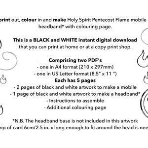 Pentecost Holy Spirit Colour in and Make Mobile and Headband With ...