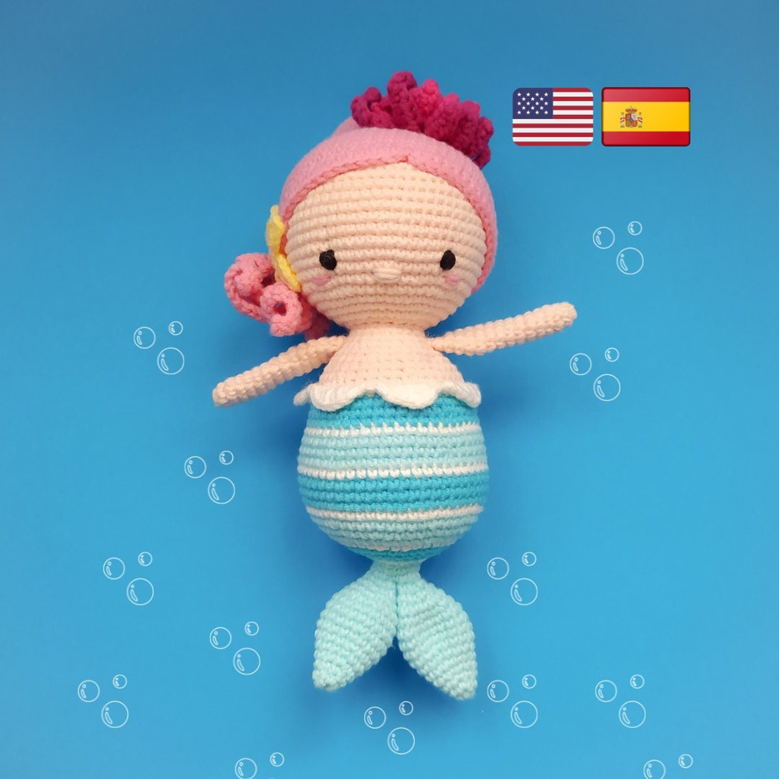 Isla Mermaid Amigurumi Crochet Pattern - PDF Tutorial - Etsy