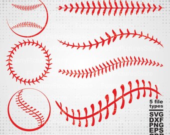 Softball stitches svg | Etsy